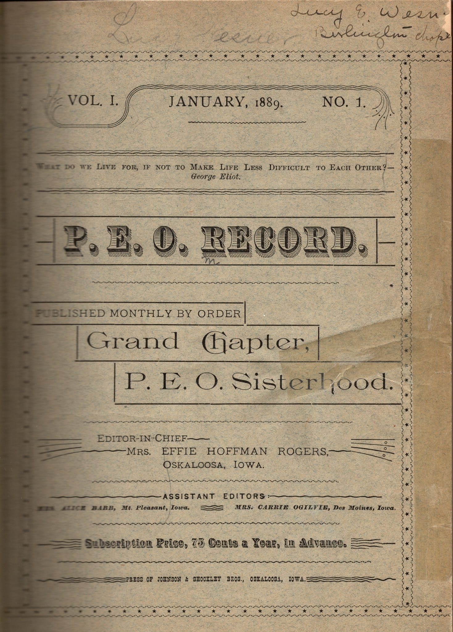 History - P.E.O. International